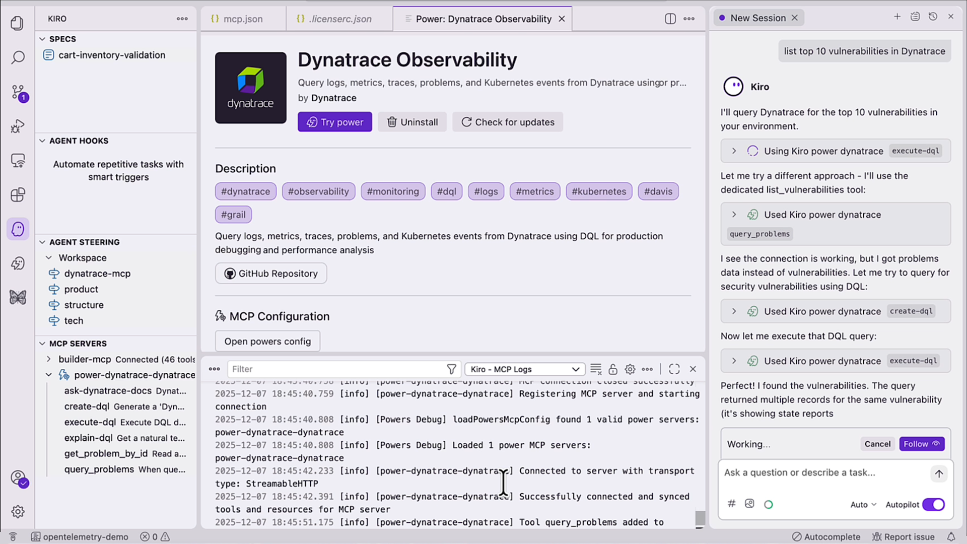 Dynatrace MCP server